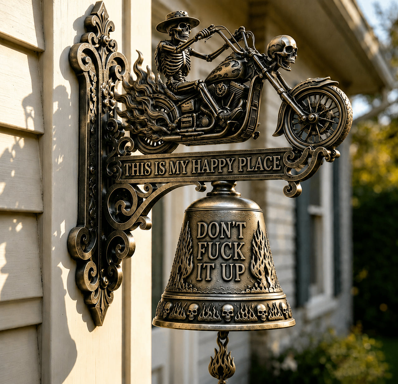 🐉 Skull Dragon Rider Bell – “This Is My Happy Place” Wall Bell ...